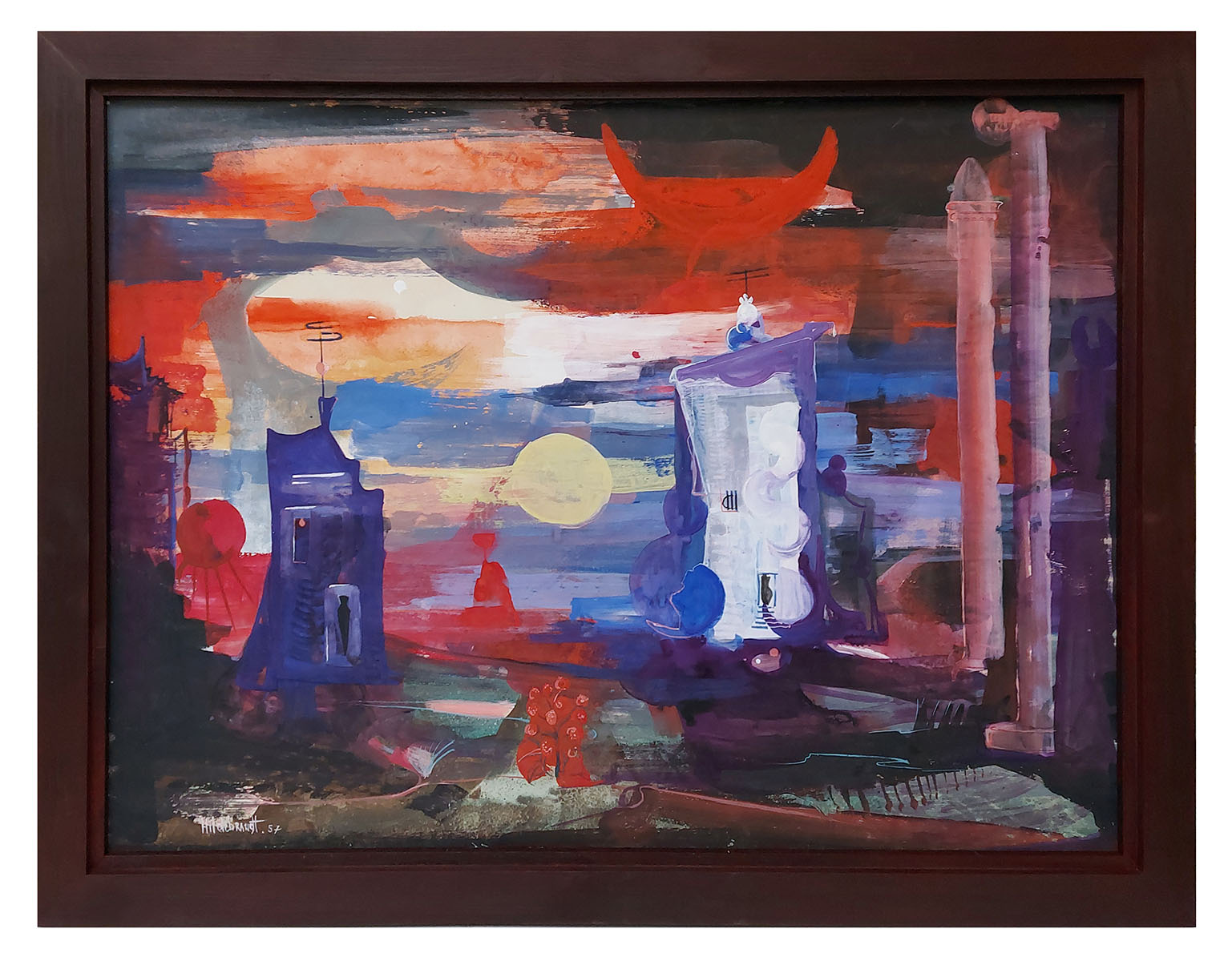 Abstract painting from 1957 Antwerp painter Bert Hildebrandt