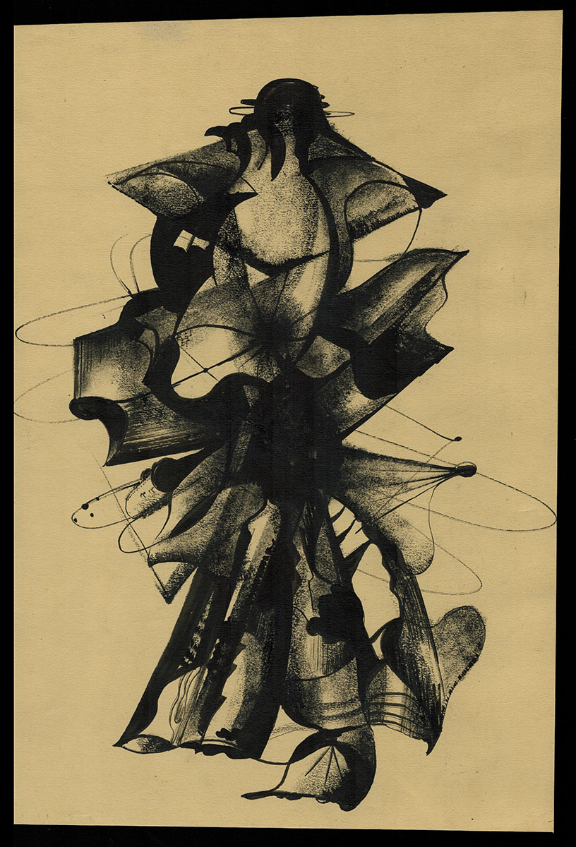 Ink drawing by the Belgian artist Bert Hildebrandt