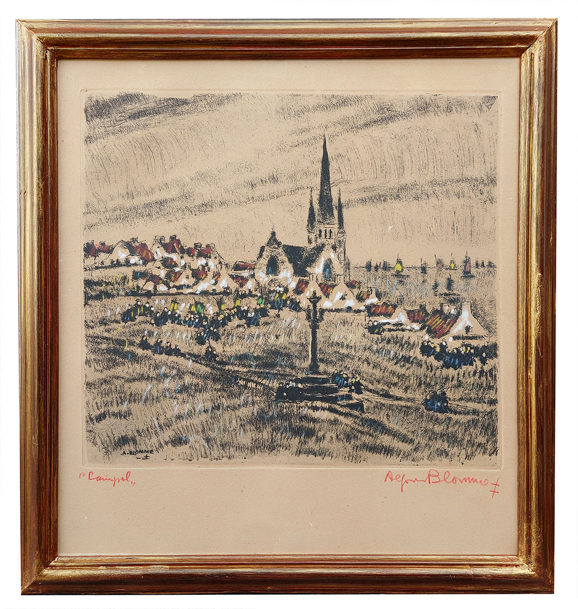 Buy a colored etching by the Belgian artist Alfons Blomme