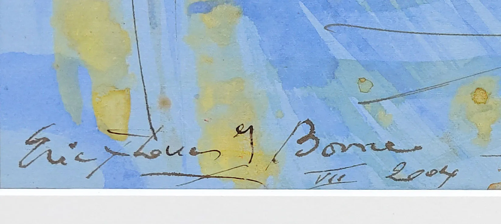 Schilderij, aquarel van de Gentse kunstenaar Erik Boone