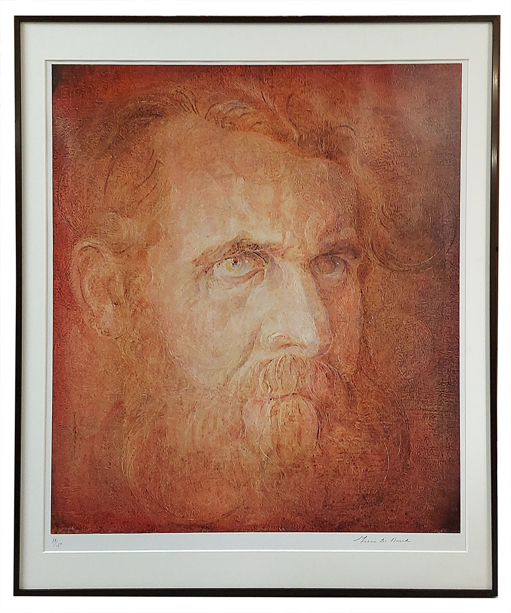Screen print, self-portrait by the Belgian artist Felix De Boeck