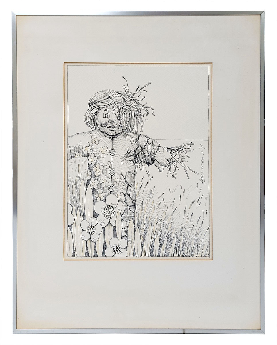 Buy a pen drawing by the Mechelen artist Frans Croes from 1978
