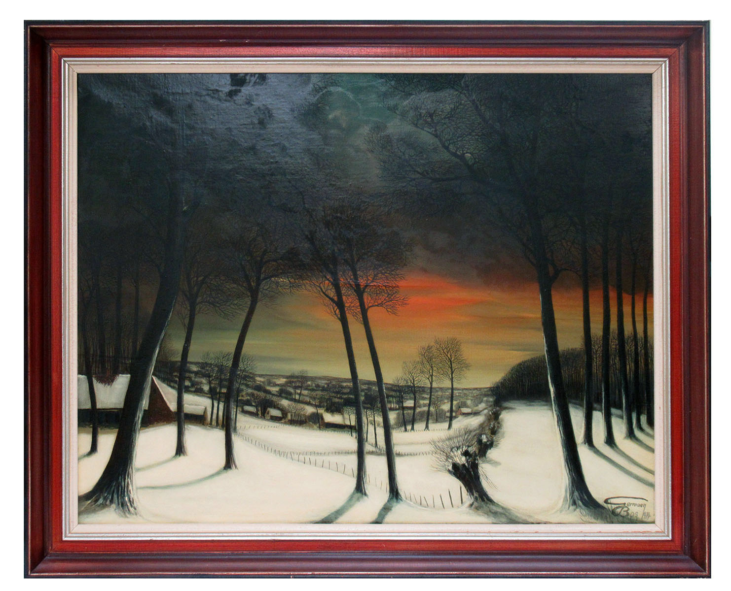 Acheter un paysage d'hiver du peintre belge Germaan Bos