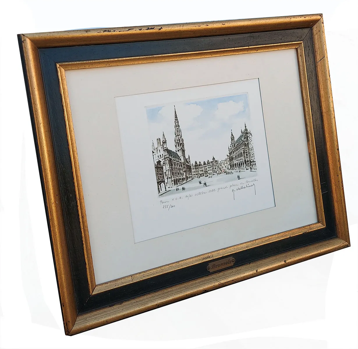 Buy an etching of Brussels by the Belgian graphic artist Roger Hebbelinck