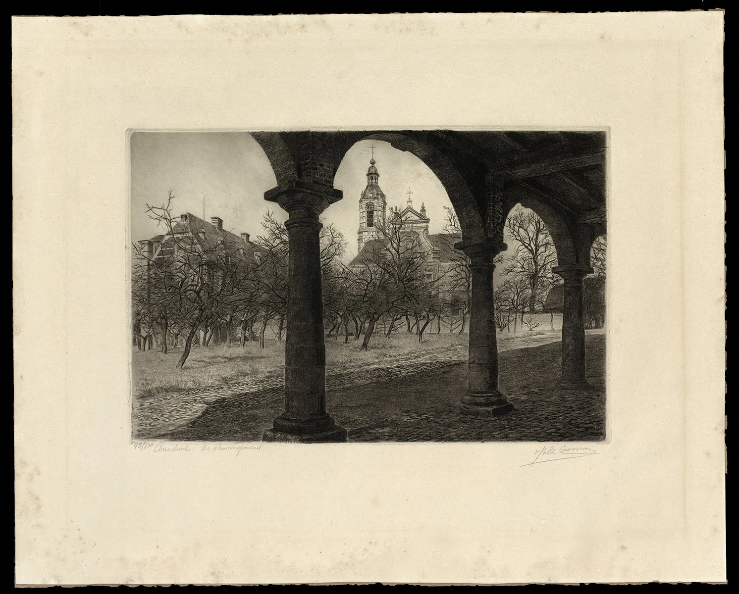 Buy etching of Averbode by the Belgian etcher Jan de Cooman