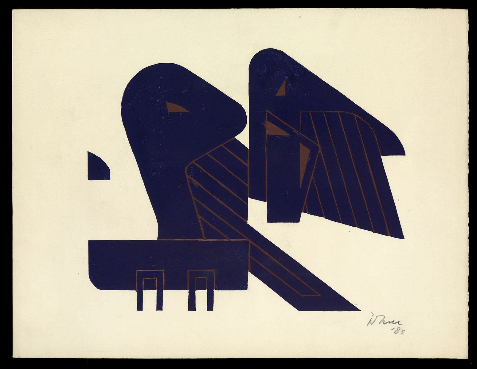 Raised linocut by the Dutch artist Jan van der Zee