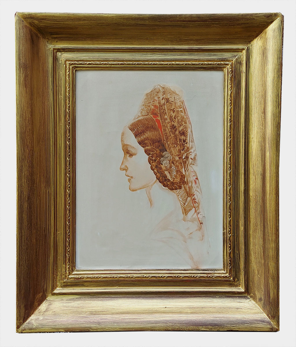 Een romantisch schilderij van de Belgische schilder Karel Van Belle