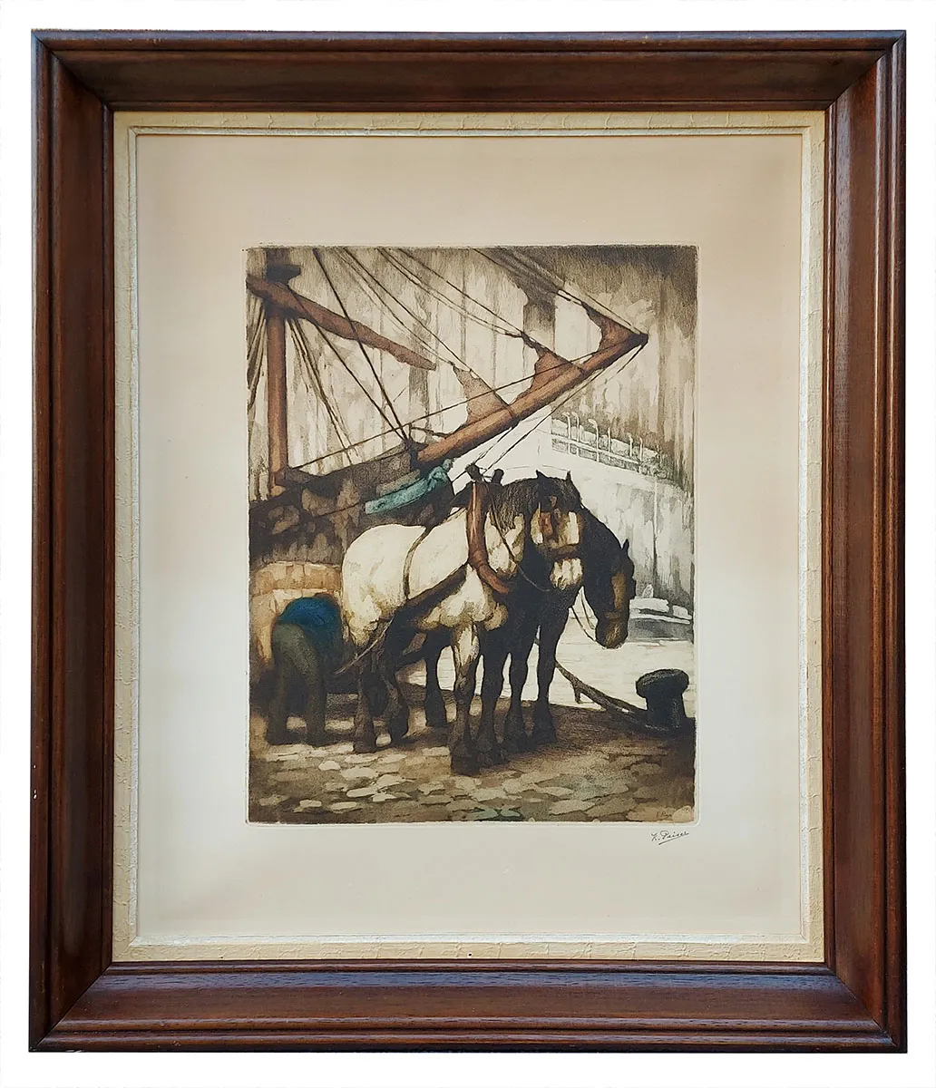 Buy a large etching by the Belgian graphic artist and etcher Kurt Peiser