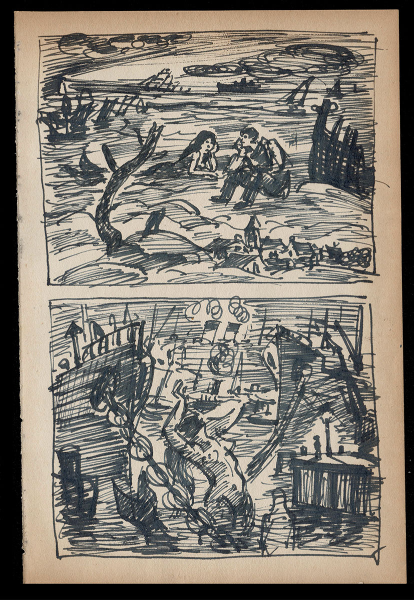 Small drawing by the Belgian artist Frans Masereel