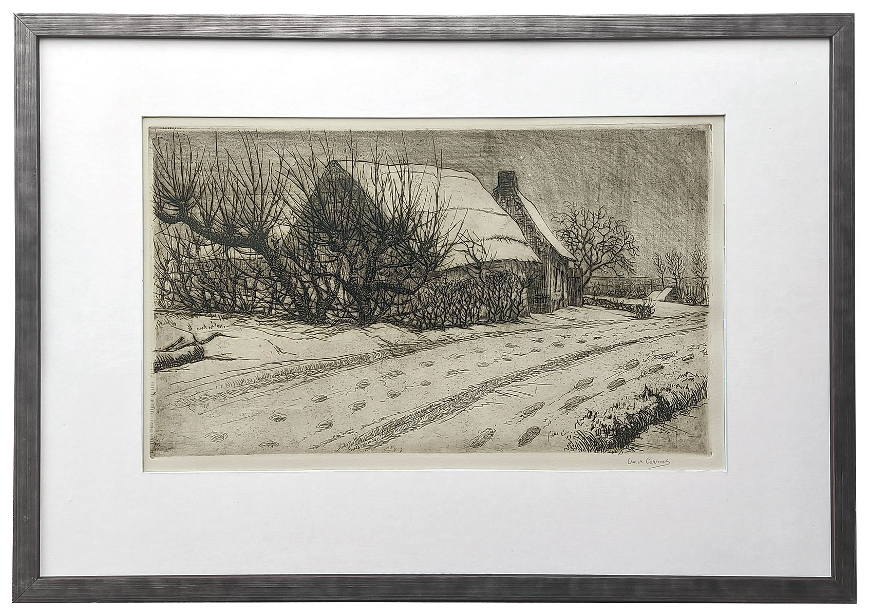 Kunstwerk, grote ets van de Belgische etser Omer Coppens kopen