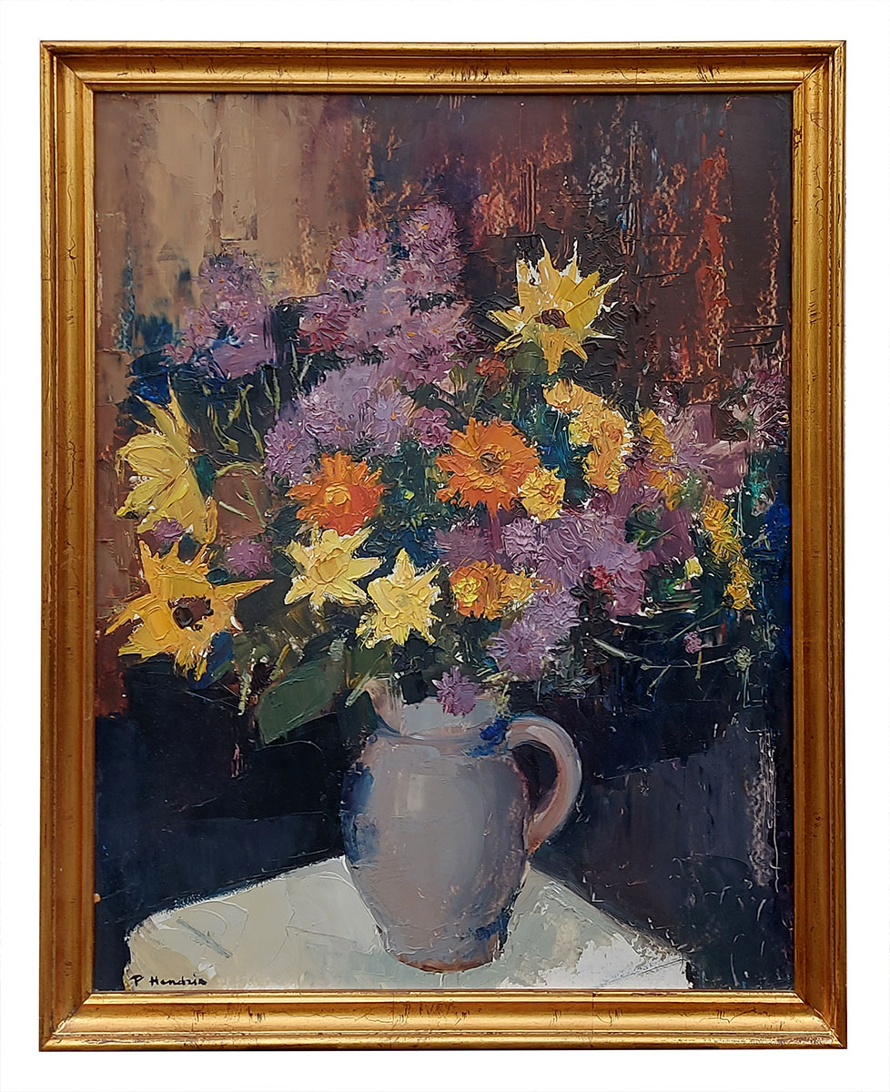 Pierre Hendrix en het werk Kleine Chrysanten olieverf op paneel 1960