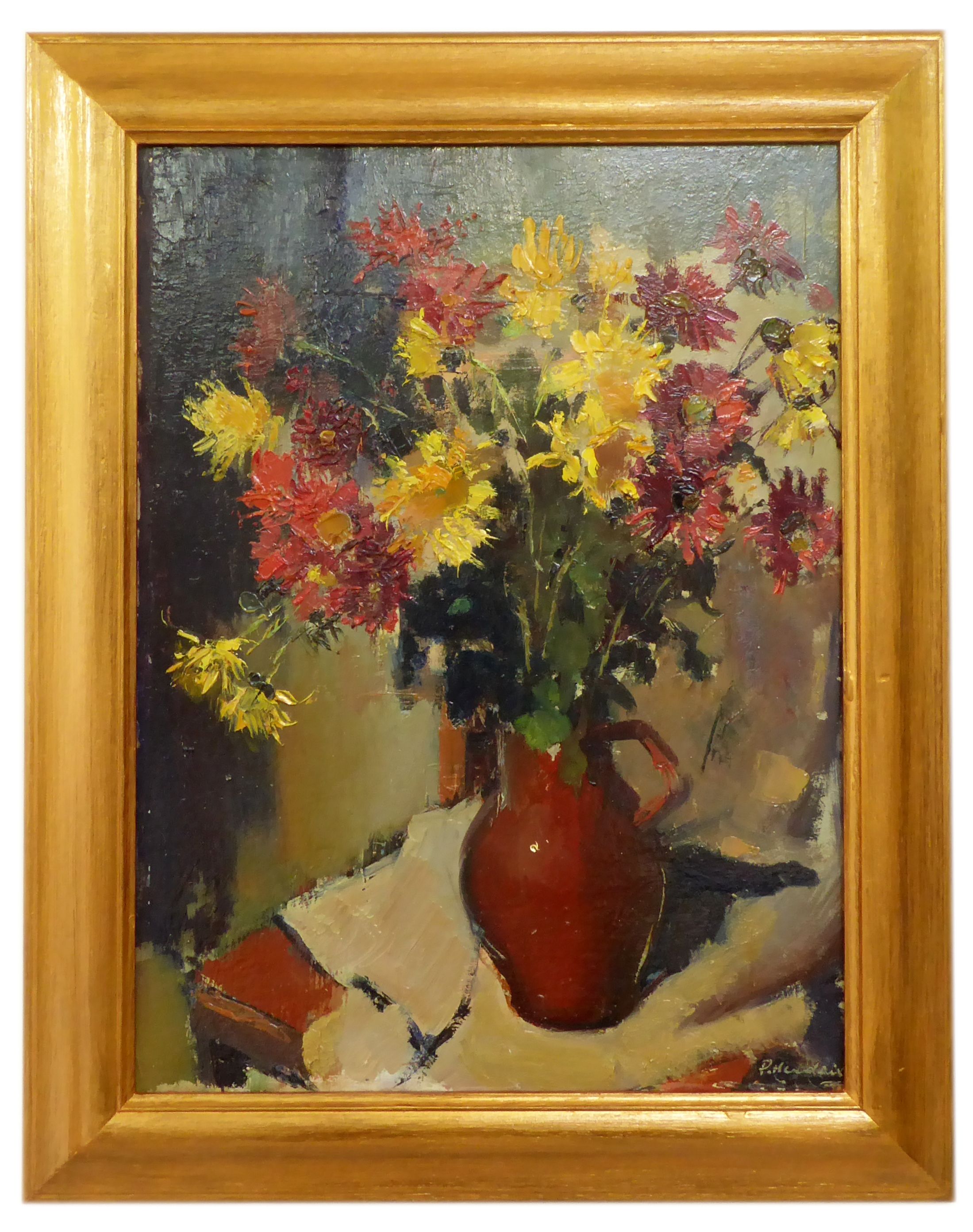 Pierre Hendrix en het werk Kleine Chrysanten olieverf op paneel 1960