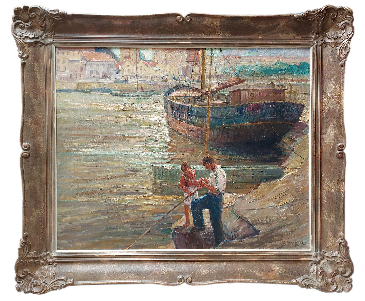 Pêche à Ostende par le peintre ostendais Pierre Verbeke