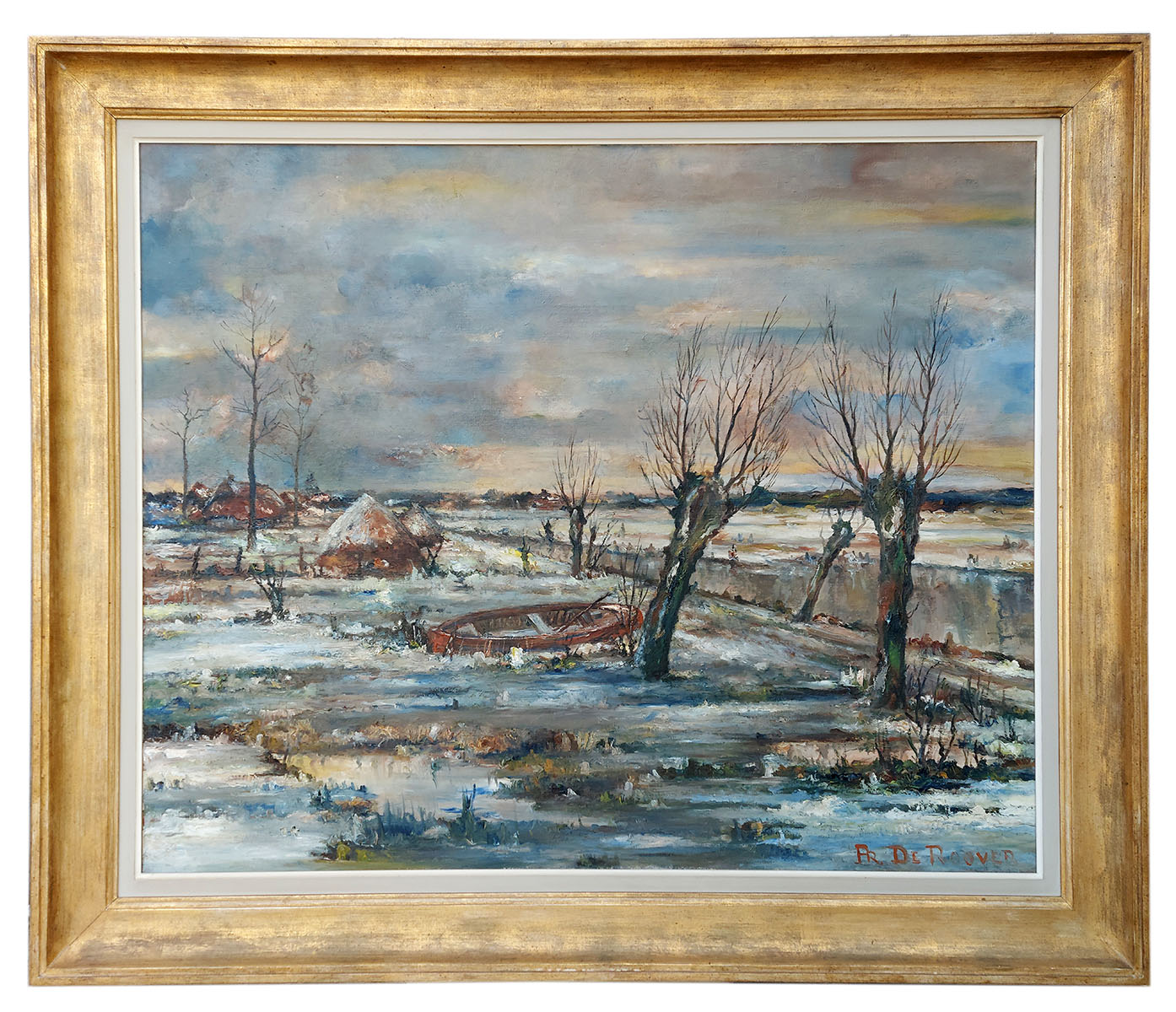 Groot schilderij van de Belgische kunstschilder Proper De Roover