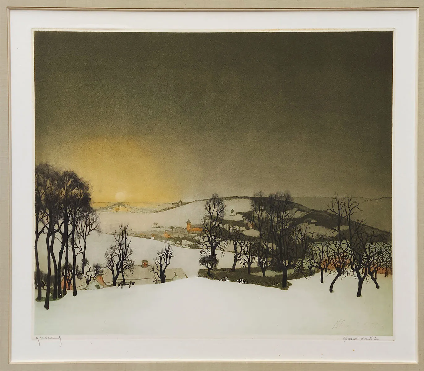 Buy a winter landscape by the Belgian artist R. Hebbelinck
