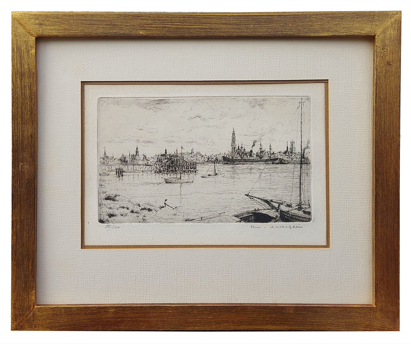 Antwerpse ets kopen van de Belgische etser Romain Malfliet