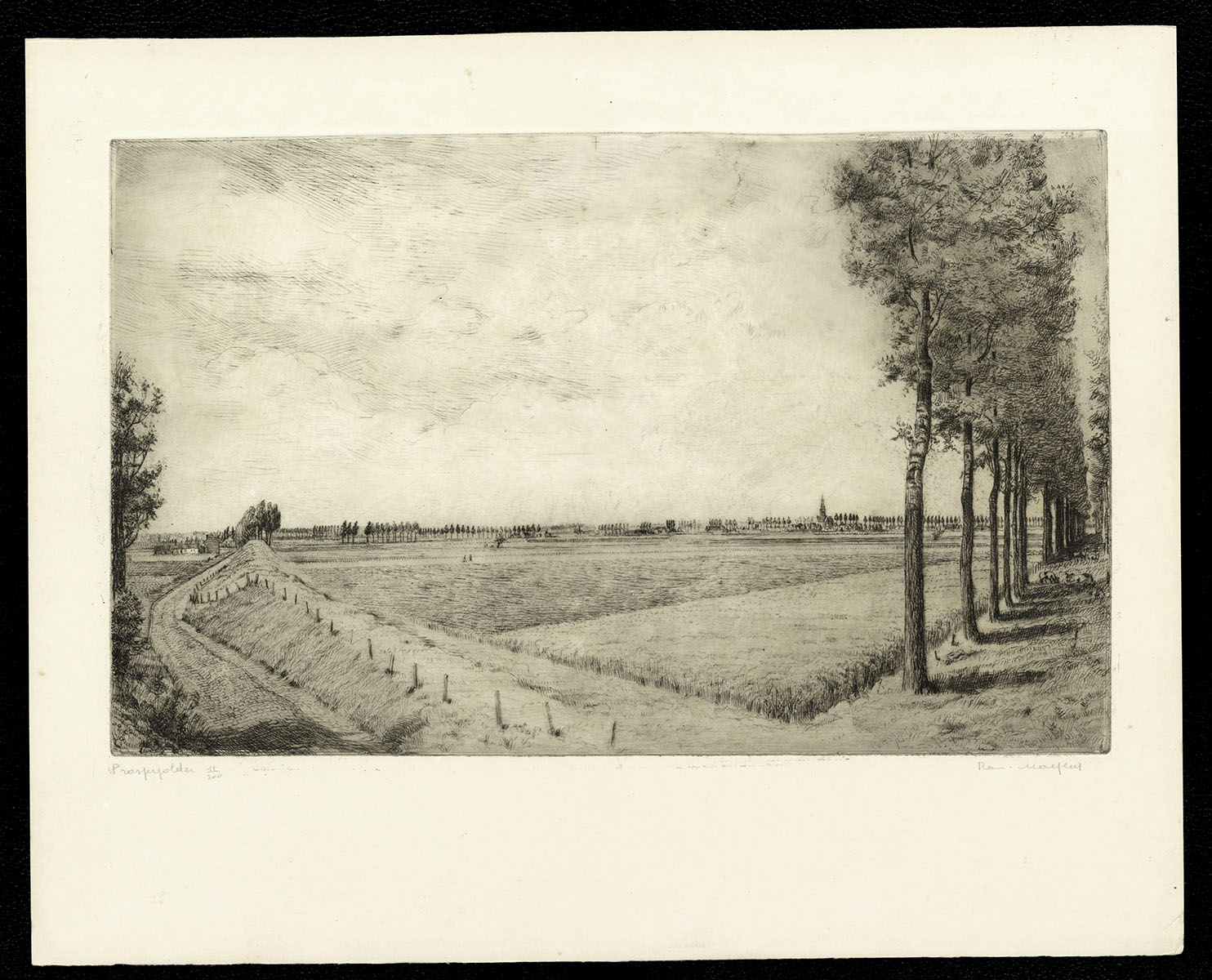 Prosperpolder, buy an etching by the Belgian etcher Romain Malfliet