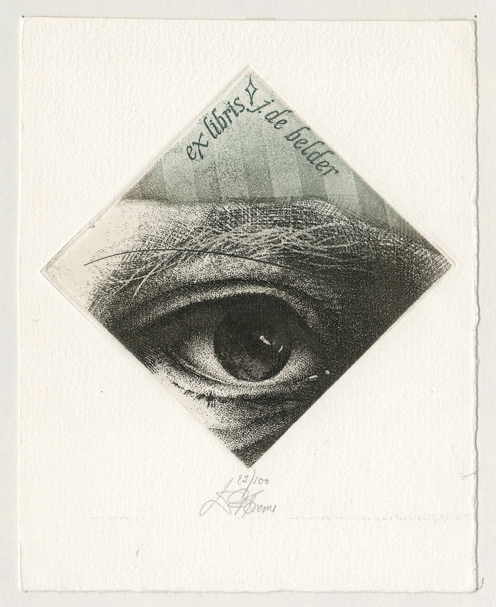 Buy etching, ex libris by the Belgian artist Walter F. Brems