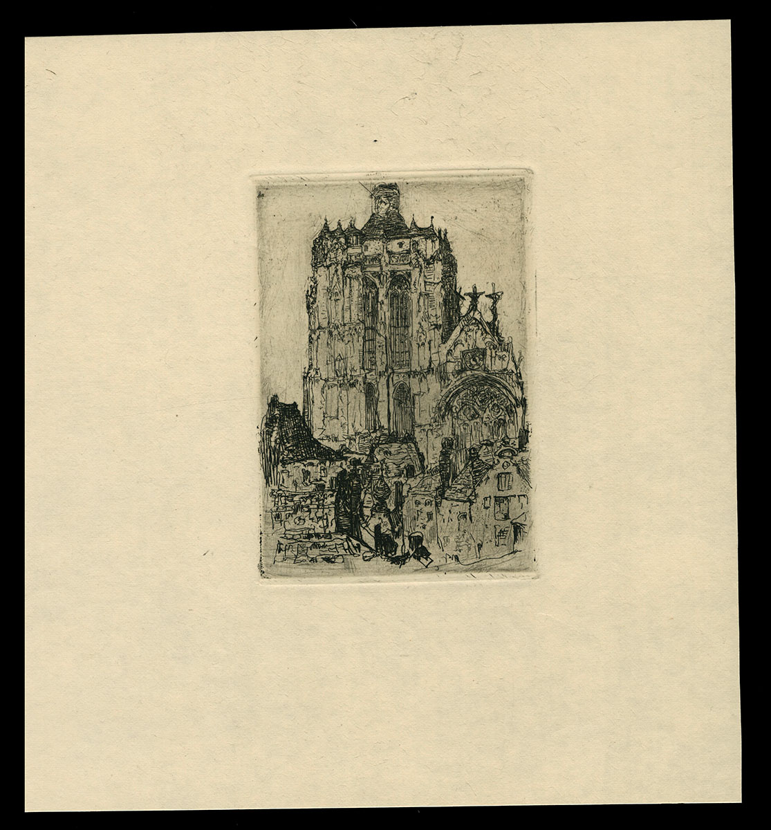 Ets van een kerk van W. Vaes uit 1905