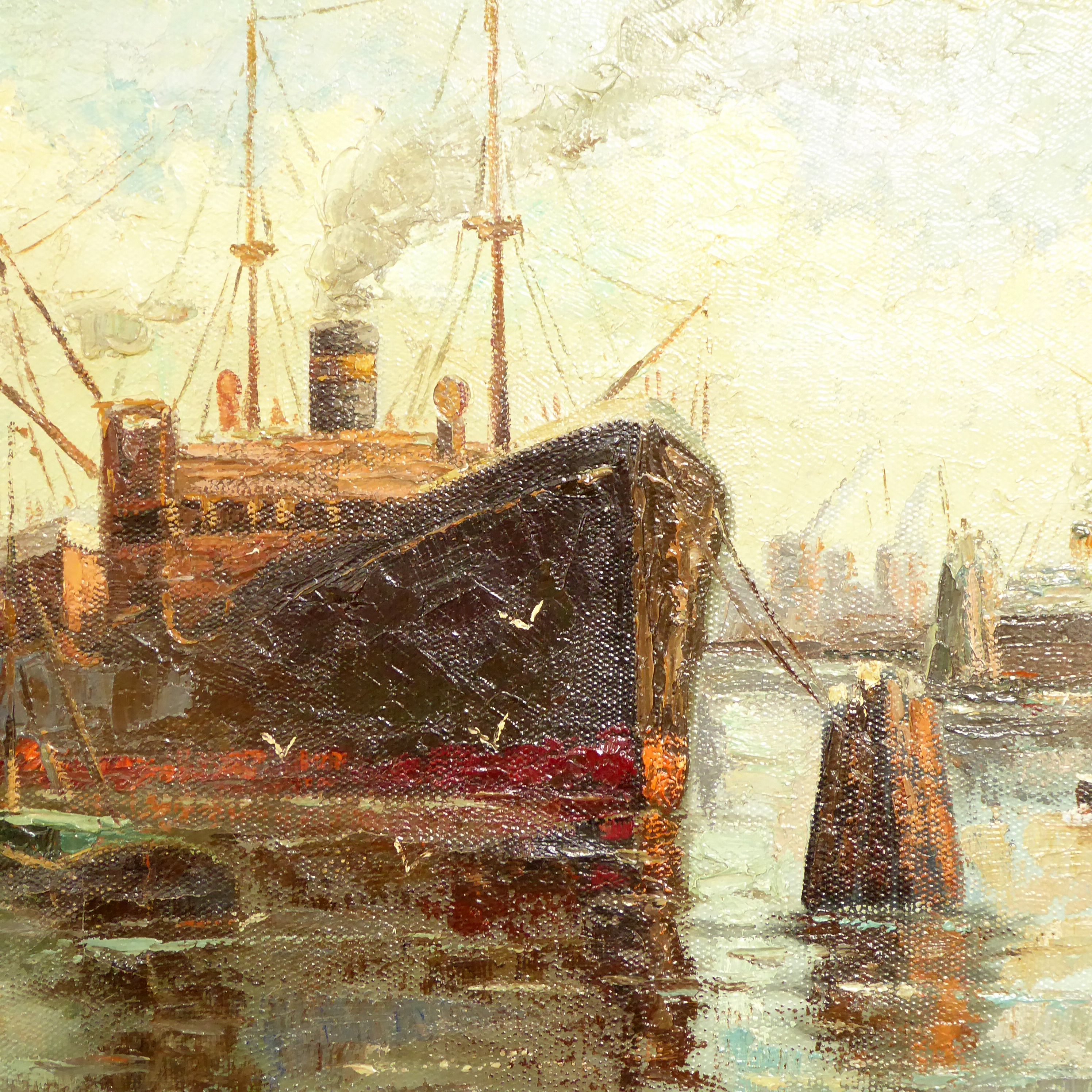 Amsterdams Havengezicht Nederlandse schilder Willem Kok