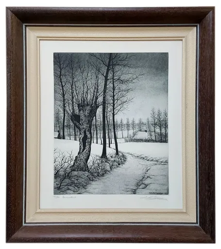Paintings and etchings by the Belgian artist Emiel De Cooman