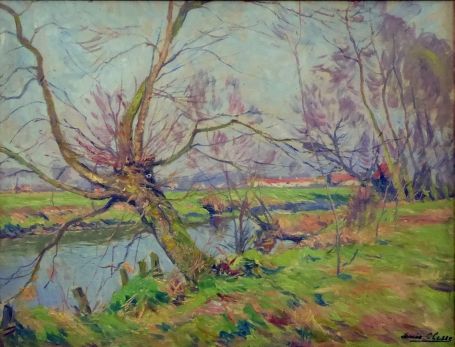 Schilderij van de Belgische kunstenaar, schilder en etser Louis Clesse.
