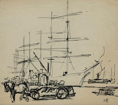 de Antwerpse haven van de Belgische kunstenaar Richard Baseleer