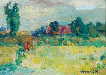 Groot schilderij van de Belgische kunstenaar Herman Diels kopen