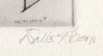 Small etching by the Belgian artist Walter F. Brems